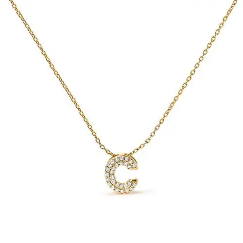 HAUS OF BRILLIANCE 10k Gold Diamond Accent Initial Pendant Necklace - Yellow | C
